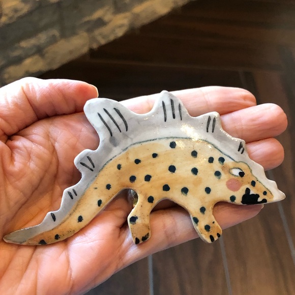 Hand Crafted | Jewelry | Vintage Studio Pottery Dinosaur Brooch Large ...